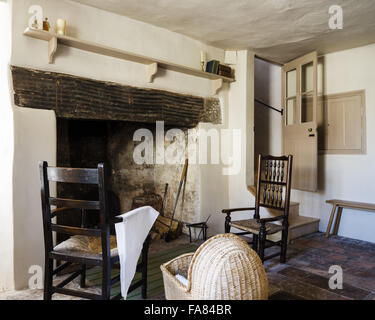 The fireplace in the Second Parlour at Coleridge Cottage, Somerset. The ...