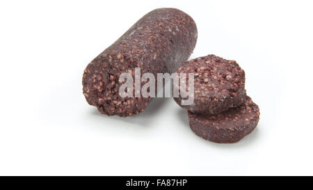 Black pudding - sausage made from pig's blood Stock Photo - Alamy