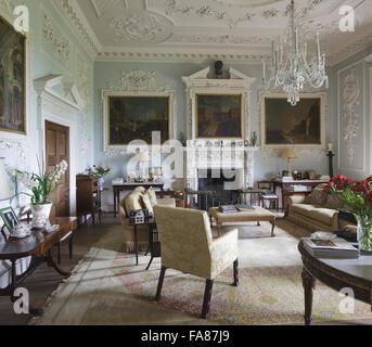An interior view of Farnborough Hall, Warwickshire. Farnborough Hall is ...