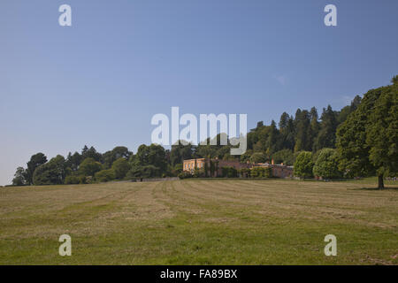 A view over the park to the house at Killerton, Devon, in August Stock ...