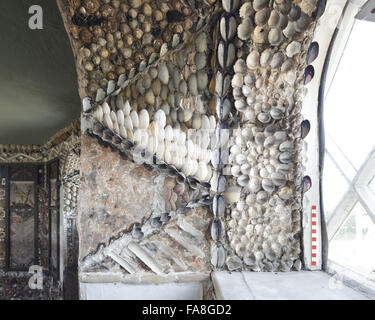 Detail of part of the decoration in bay five of the Shell Gallery at A ...