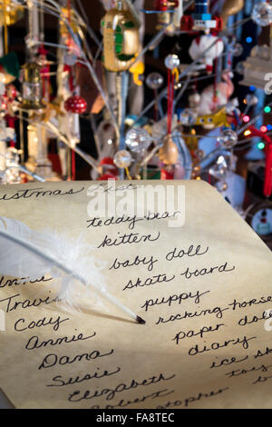 Still Life of Santa Claus' Cursive Handwritten List Stock Photo - Alamy