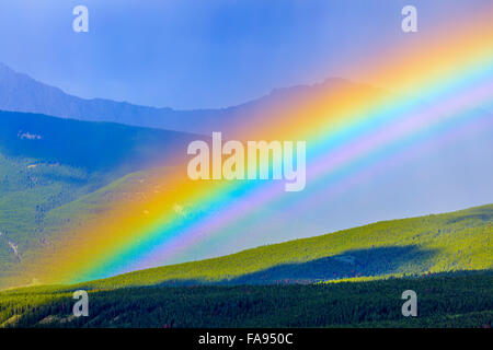 Rain bow over Colin Range in Jasper National Park Stock Photo - Alamy