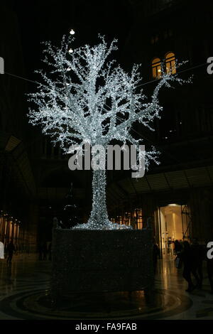 Naples, Italy. 23rd Dec, 2015. Traditional Christmas tree set up in the ...