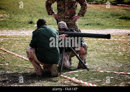 Iraq. 24th Feb, 2015. Peshmerga soldier trains in infantry patrol ...