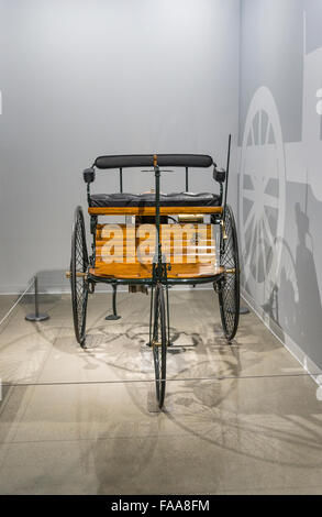 The first practical car, the 1886 Benz Patent-Motorwagen, on display at ...