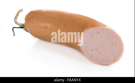 Portion of fresh Baloney isolated on white background Stock Photo - Alamy