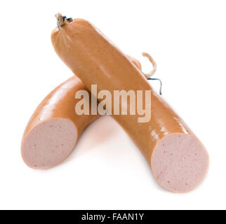 Portion of fresh Baloney isolated on white background Stock Photo - Alamy