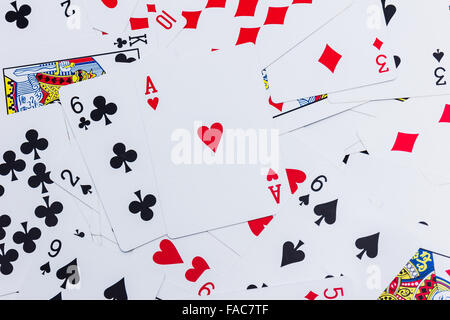 Lot of dusty old playing cards isolated over white background Stock ...