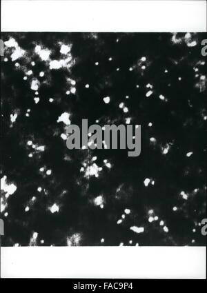 1968 - Images of uranium atoms (bright spots) on a thin carbon film one ...