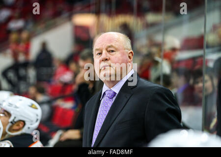 Anaheim Ducks head coach Bruce Boudreau watches his team play the ...