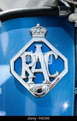 The Royal Automobile Club (RAC) badge on a classic car in the U.K Stock ...