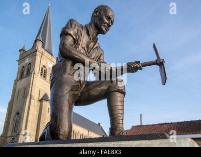 Sculpture The Miner representing World War One English tunneler of the ...