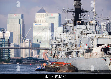 Royal navy Frigate Iron Duke, Docklands, London, England, U.K Stock ...
