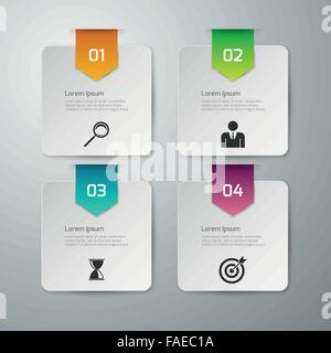 Four Paper Flow Chart Info Graphic Elements, Vector Illustration Stock ...