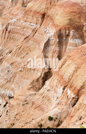 Eroded badlands create abstract shapes in the Bighorn Basin in north ...