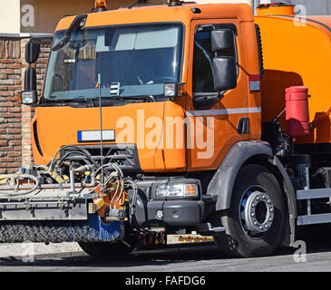 Street Sweeper or Street Cleaner Truck Side View Continuous Line ...
