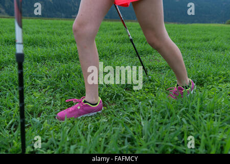 Nordic Walking sideways legs outdoor, fitness training Stock Photo - Alamy