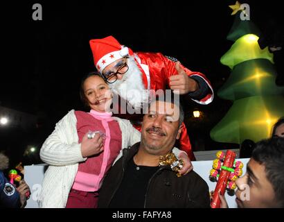 Syrians celebrate the new year in Damascus, Syria, Tuesday, Dec. 31 ...