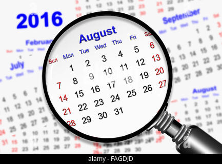 August Magnifying Glass Stock Photo - Alamy