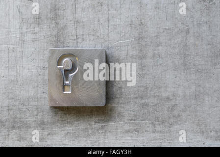 question mark vintage letters from vintage press on vintage background ...