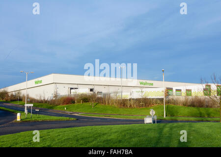Waitrose Distribution Warehouse at headquarters with delivery lorries ...