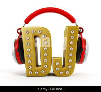 DJ word with headphones Stock Photo - Alamy