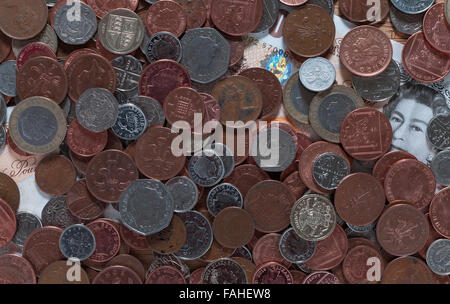 An assortment of coins from the UK Stock Photo - Alamy