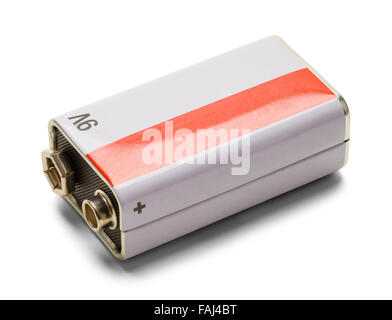 Nine Volt Battery Isolated on White Background Stock Photo - Alamy