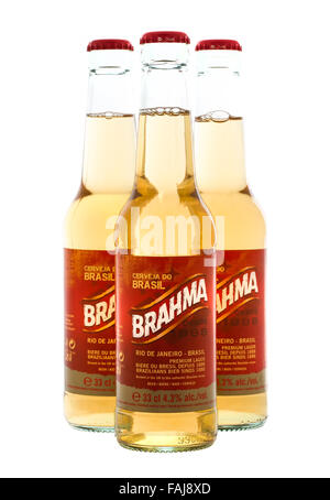 Three Bottles of Brahma Beer on a White Background Stock Photo - Alamy