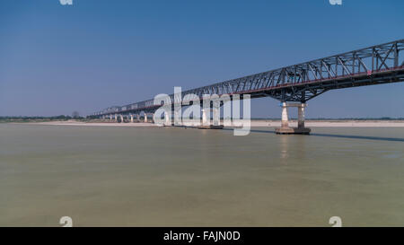 Pakokku Bridge over the Irrawaddy River in Myanmar (Burma Stock Photo - Alamy