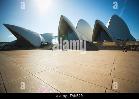 The Sydney Opera House at ground level on a sunny day, Sydney ...