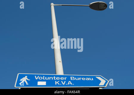 right pointing sign for volunteer bureau, or kva, kingston voluntary ...