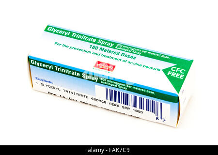 Glyceryl Trinitrate spray GTN Angina chest pain treatment treat box ...
