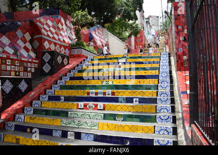 The famous Escadaria Selaron steps in Rio de Janeiro Stock Photo - Alamy