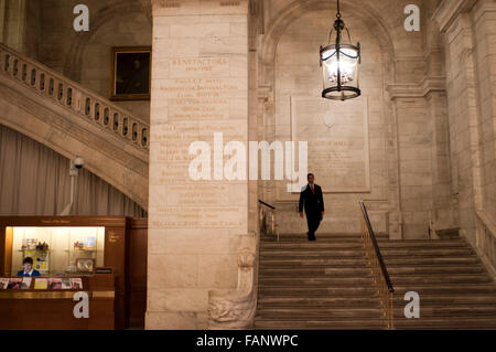 Interior of the Astor library New York. Research in ProgressView of the ...
