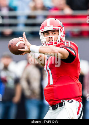 Georgia quarterback Greyson Lambert (11) is all smiles after a 27-3 win ...