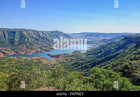 View of Dhom Dam from Krishnabai Temple, Mahabaleshwar, Maharashtra ...