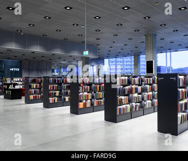 Inside the library. Dokk1, Aarhus, Denmark. Architect: Schmidt Hammer ...