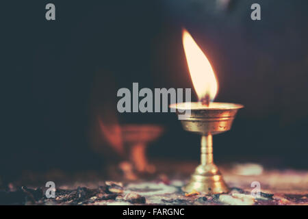 Devotional butter lamp at temple. Kathmandu. Nepal Stock Photo - Alamy
