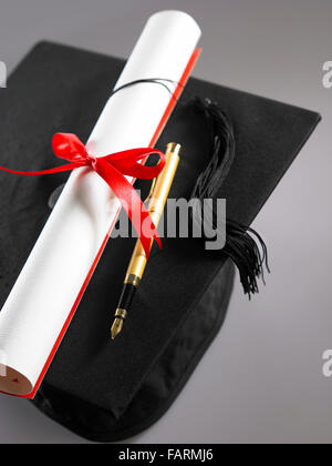 stock imageof Graduation cap and diploma Stock Photo - Alamy