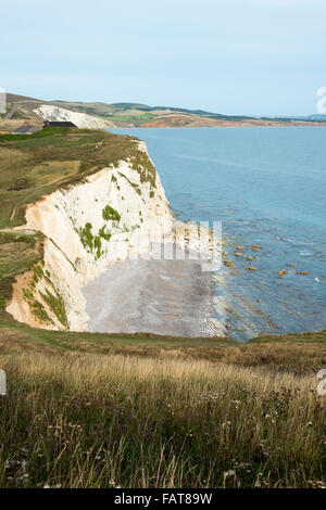 Chalk Cliffs, Tennyson Down, Needles Headland, Isle of Wight Stock ...