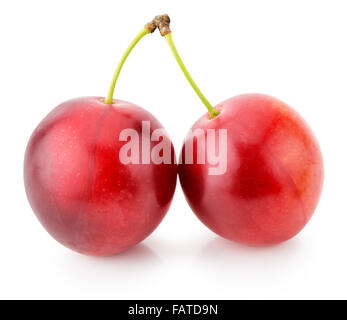 cherry plums isolated on the white background Stock Photo - Alamy