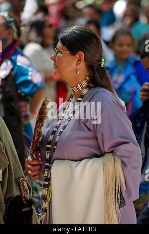 Native American woman displays her regalia at the Nanticoke Indian ...