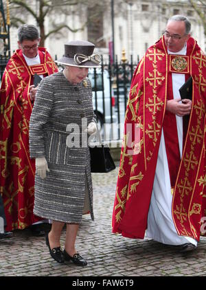 Queen Elizabeth II, accompanied by Prince Philip, Duke of Edinburgh ...
