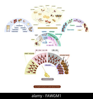 Illustration Collection of Different Sections of String Instrument ...