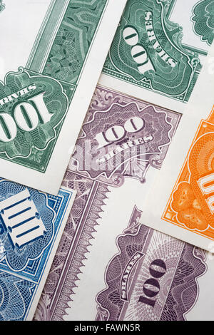 PAPER 100 SHARE STOCK CERTIFICATES OF UNITED STATES OF AMERICA Stock ...