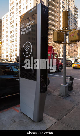 LinkNYC begins the rollout of 7500 kiosks which will replace the existing phone booths ...