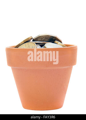 Clay Pot with Coins Stock Photo - Alamy