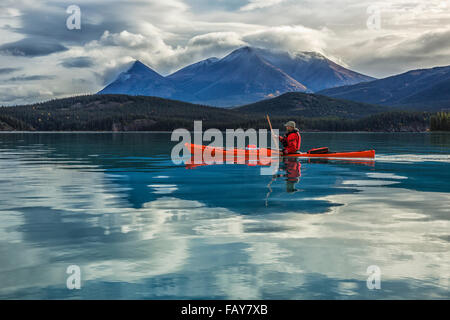 Kayaking on Atlin Lake; Atlin, British Columbia, Canada Stock Photo - Alamy